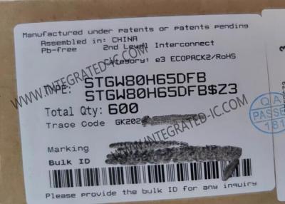 China STGW80H65DFB Integrated Circuit Chip Trench Gate Field-Stop 650V 80A High Speed HB Series IGBT Transistors Te koop