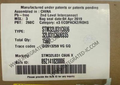 China STM32L031C6U6 Microcontroller MCU 32-bit MCU 32KB Flash ARM Microcontrollers UFQFN48 Te koop