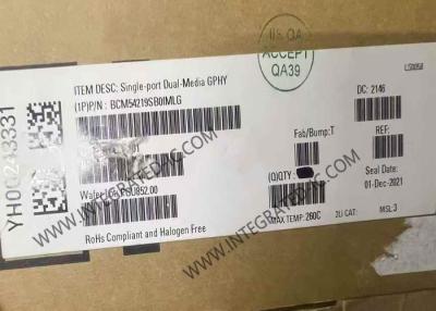 China BCM54219SB0IMLG Ethernet IC Single Port Dual Media GPHY QFN64 Ethernet Transceiver for sale
