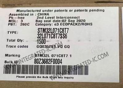 China Microcontroller MCU STM32L071C8T7 Tot 32MHz STM32 Ultra Low Power MCU LQFP-48 Te koop