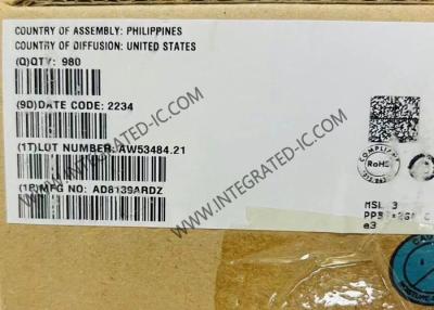 China AD8139ARDZ Geïntegreerde schakelchip met lage ruis, rail-to-rail differentiële ADC-driver Te koop