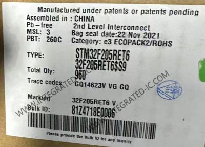 China Microcontroller MCU IC STM32F205RET6 de Oppervlakte van het FLITS 64-LQFP Pakket zet op Te koop