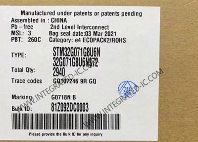 China STM32G071G8U6N Microcontroller MCU 32Bit Microcontrollers 64MHz STM32 Mainstream MCU for sale