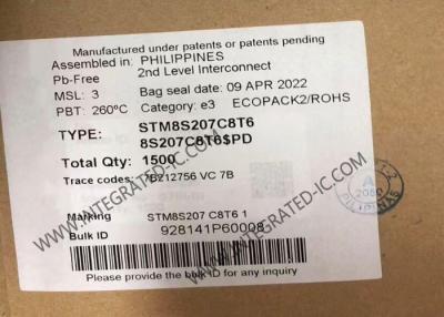 China STM8S207C8T6 Mikrocontroller MCU Hochleistungs-8-Bit 24MHz MCU mit 64 KByte Flash zu verkaufen