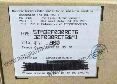 China STM32F030RCT6 Microcontroller MCU with 256 kB Flash Memory 48 MHz Clock Frequency and 51 I/O for sale