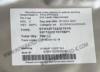 China STM32F722ZET6TR Microcontroller MCU with ARM Cortex-M7 Core 216 MHz Clock Speed and 512 KB Flash Memory for sale