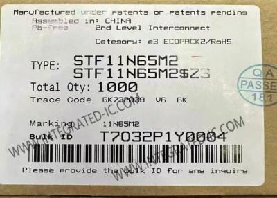 중국 STF11N65M2 650V 7A 0.68Ω N 채널 파워 MOSFET 트랜지스터 (MDmesh M2 기술 포함) 판매용