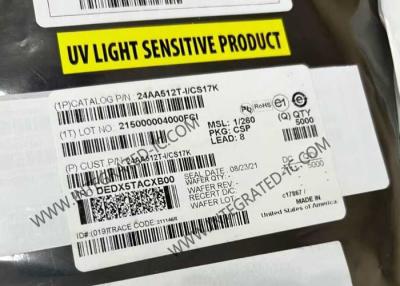 China 24AA512T-I/CS17K 512Kbit 1.7V to 5.5V 400 kHz Memory IC Chip Serial EEPROM with I2C Interface for sale