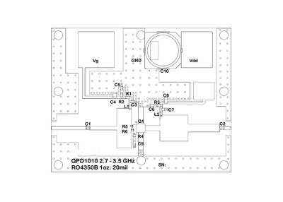 China QPD1010EVB01 Embedded Solutions 10W 50V DC To 4GHz GaN RF Transistor Evaluation Board for sale