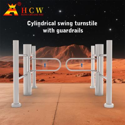 China HCW Swing Security Gates Pedestrian Supermarket Entrance Turnstile Stainless Steel for sale