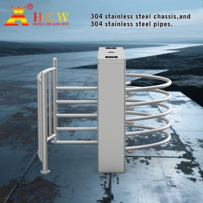 China HCW Bidirectional Half Height Turnstile Gate Swipe Card  Access Control Device Waist-High Security For Gym for sale
