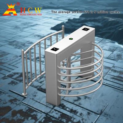 China HCW Bidirectional Half Height Turnstile Gate Swipe Card  Access Control Device Waist-High Security For Gym for sale