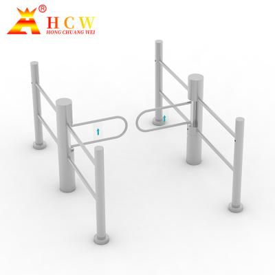 China HCW CW401-2 Cylindrical Swing Turnstile Gate with Front and Rear Guardrails for sale