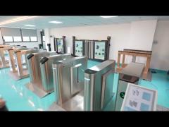 HCW Flap Barrier Gate Entrance Pedestrian Access Control Turnstile Stainless For Office Buildings