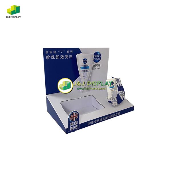 Quality Customized Cardboard Display Rack Foldable Table Case For Tooth Paste for sale