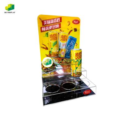 China Desktop Display Plastic Acrylic Stand Transparent For Custom Supermarket Beverage for sale