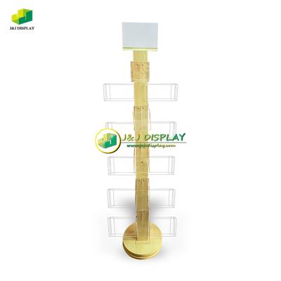 China Customized Storage MDF Floor Display Stand with Acrylic Holder Box for sale