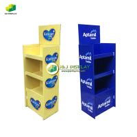 Quality Corrugated Paper Advertising Exhibition Pop Floor Display Foldable for Milk for sale