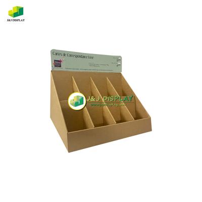 China Greeting Cards Cardboard PDQ Counter Display CDU Stand Foldable Customized for sale