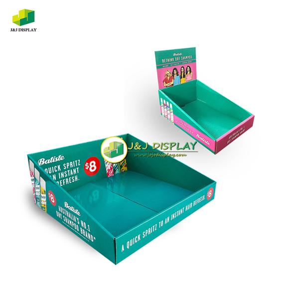 Quality Dry Shampoo Cardboard Countertop Display Retail PDQ Store Shelf Stand Pop Foldable for sale