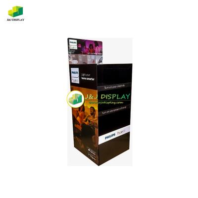 China Lamp Cardboard Display Rack Advertising Pop Floor Display Foldable For Light for sale