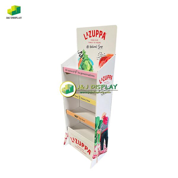 Quality Food Paper Display Stand Soup POP Stand Display Unit Promotion Display Rack for sale