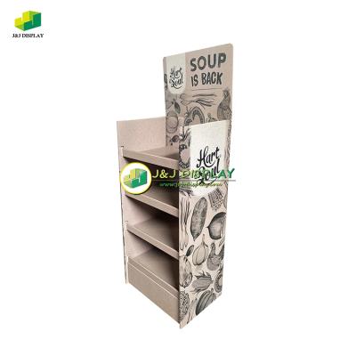 China Foldable Paper Display Stand Floor Display Unit For Supermarket Seasonings for sale