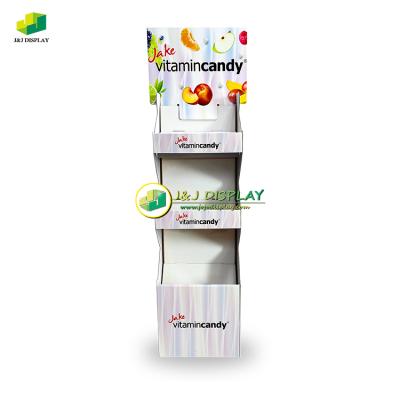 China Candy / Snack Pop Cardboard Display Stand Foldable For Promotion Retail Store for sale
