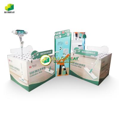 China Supermaket POS Cardboard Floor Display Stand Modular 2000 Lbs Weight Capacity for sale