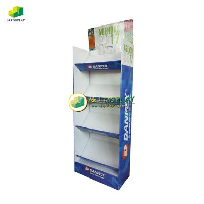 China Knock Down Floor Display Stand Paper Display Shelves for Retail / Promotions for sale