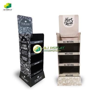 China Knock Down Paper Floor Display Stand Waterproof For Retailers for sale