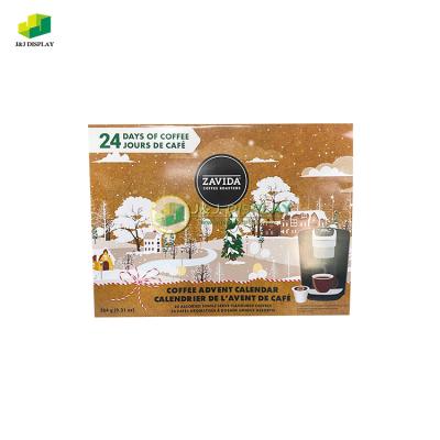 China 350g Double Copper Advent Calendar Display Box For Capsule Coffee for sale