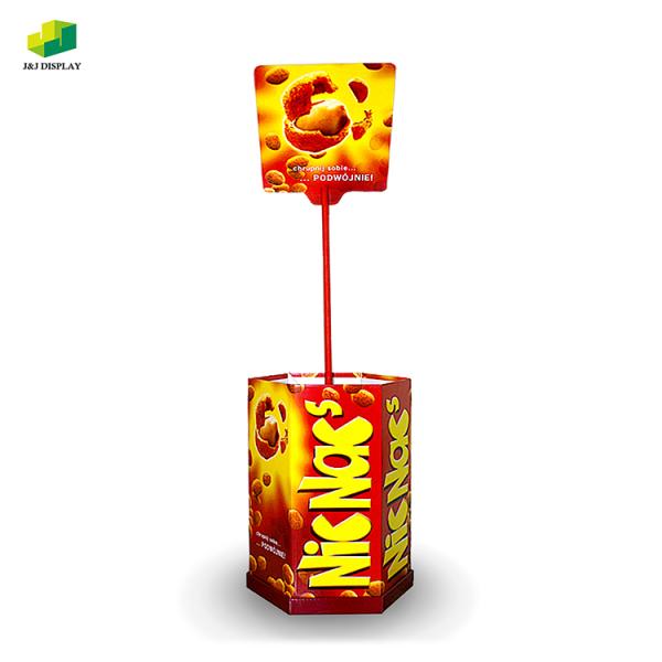 Quality Recyclable Corrugated Tiered Display Shelf Cardboard Floor Displays Indoor Corrugated Cardboard Stand for sale