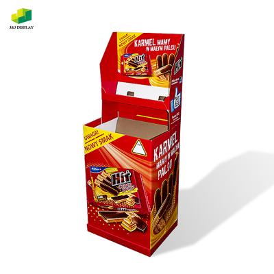 China Exhibition Corrugated Cardboard Floor Display Tiered Display Stand For Commodity Retail for sale
