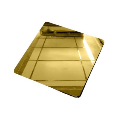 中国 冷間圧延された201 304金色ミラー8Kの装飾的なステンレス鋼 シート 販売のため