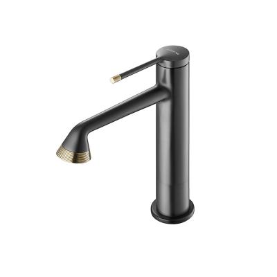 China Contemporary 251mm Basin Mixer Faucet Gun Gray Polished Surface for sale