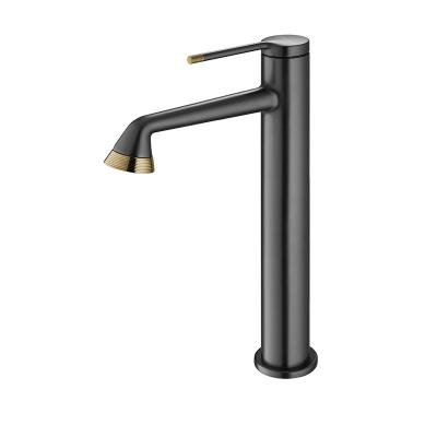 China Gun Gray Extended Basin Hot And Cold Taps For Washroom for sale