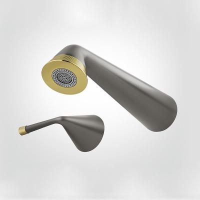 China Grey Double Handle Faucet Conceal Brass Sink Faucets for sale