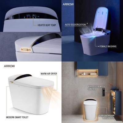 China ARROW AV4007 Deluxe Smart Toilet Wireless Remote LCD Heated Seat Auto Deodorization Intelligent WC Suite for sale