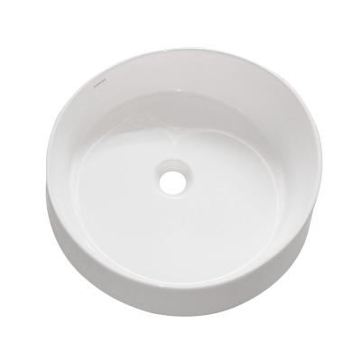 中国 芸術の虚栄心のカウンター トップの洗面器の白い艶をかけられた色を丸型 販売のため