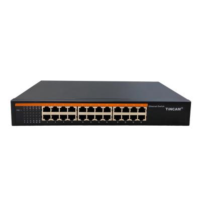 China 24 Port 10/100Mbps Fast Ethernet Switch Unmanaged Network Switch Rackmount/Desktop Metal Switch Internal Power Supply TBC-S4024N for sale