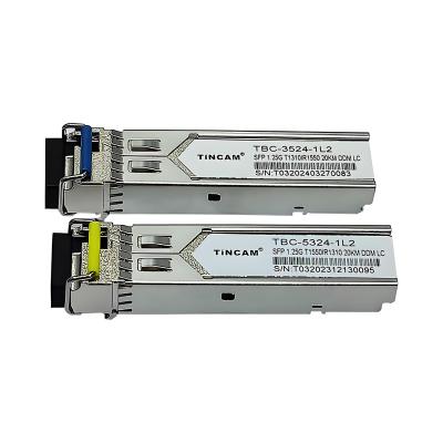 China 1.25G SFP Optical Transceiver Single-Mode Single-Fiber 20km 1310/1550nm Bi-Directional LC Interface DDM TBC-3524-1L2/TBC-5324-1L2 for sale