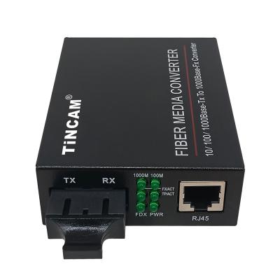 China Gigabit Fiber Media Converter 1-Port 10/100/1000Mbps RJ45 to 1-Port 1000Mbps SC Fiber Single-Mode Dual Fiber 20km 1310nm TNC-ME1602E-D20 for sale