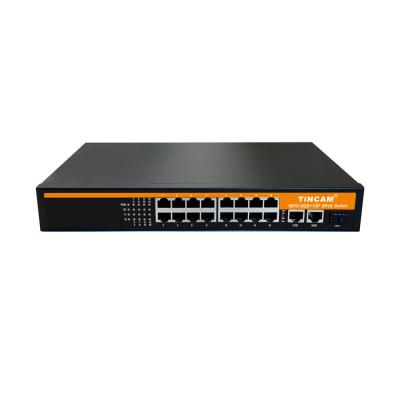 China 19 Port Passive PoE Switch with 16 Fast Ethernet Passive PoE Ports 2 Gigabit Uplink Ports 1 Gigabit SFP Port 150W 200W 300W 250m Long Range TBC-FP4116N-3PF for sale