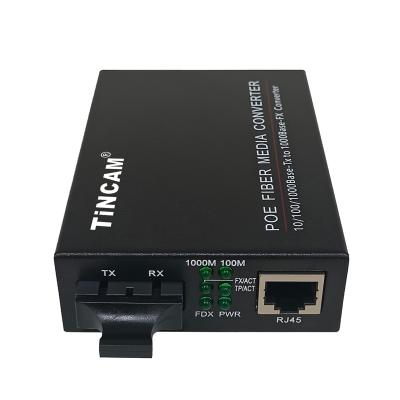 China TiNCAM Gigabit PoE+ Fiber Media Converter, 20km Single-Mode Dual Fiber SC, 48W PoE, 1000Mbps Ethernet to Fiber for IP Cameras, WiFi APs & CCTV Networks – TBC-PSF5101E-D20 for sale