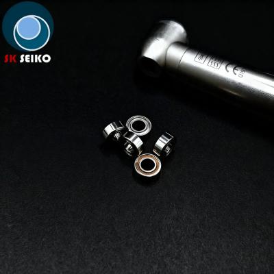 China Sr144zz 3.175*6.35*2.38 High Speed Dental Bearing Ceramic Balls Color Silver Cage Torlon Double Shield Dental Bearing for sale