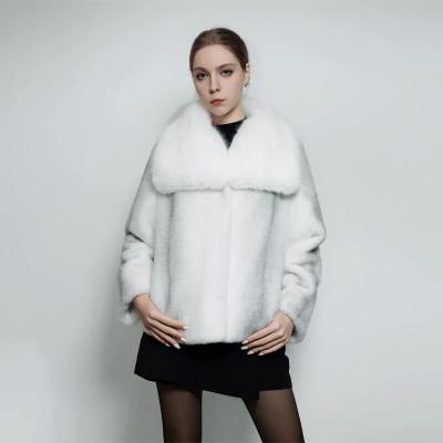 China Eco Faux Fur Shrug Long Sleeve Faux Fur Jacket Women'S Fashion Casual Parka Sha for sale