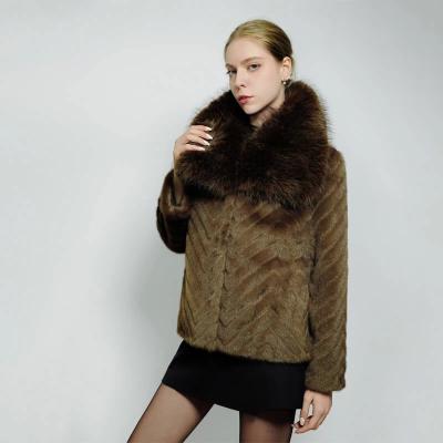 China Polyester Fibre Long Faux Fur Coat Customizable Cropped Fur Jacket 50cm 52cm for sale