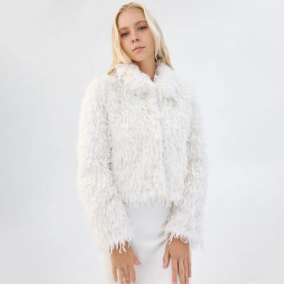 China Unreal Faux Fur Swan Lake Jacket for sale