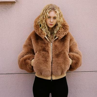 China Zip Up Faux Fur Jacket for sale